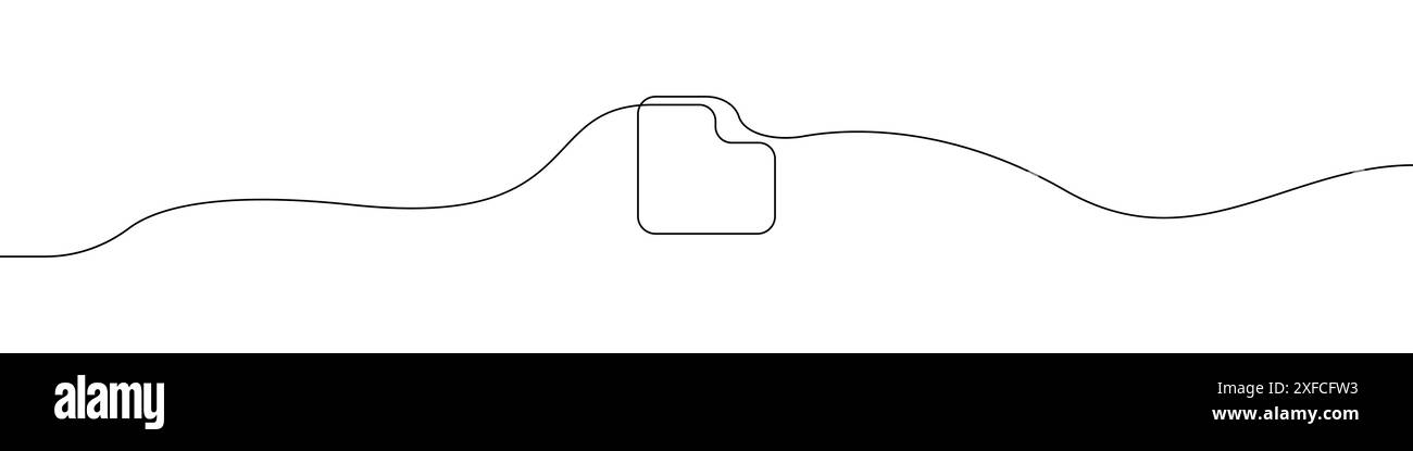 Document outline vector. A folded sheet of paper with one finished line ...