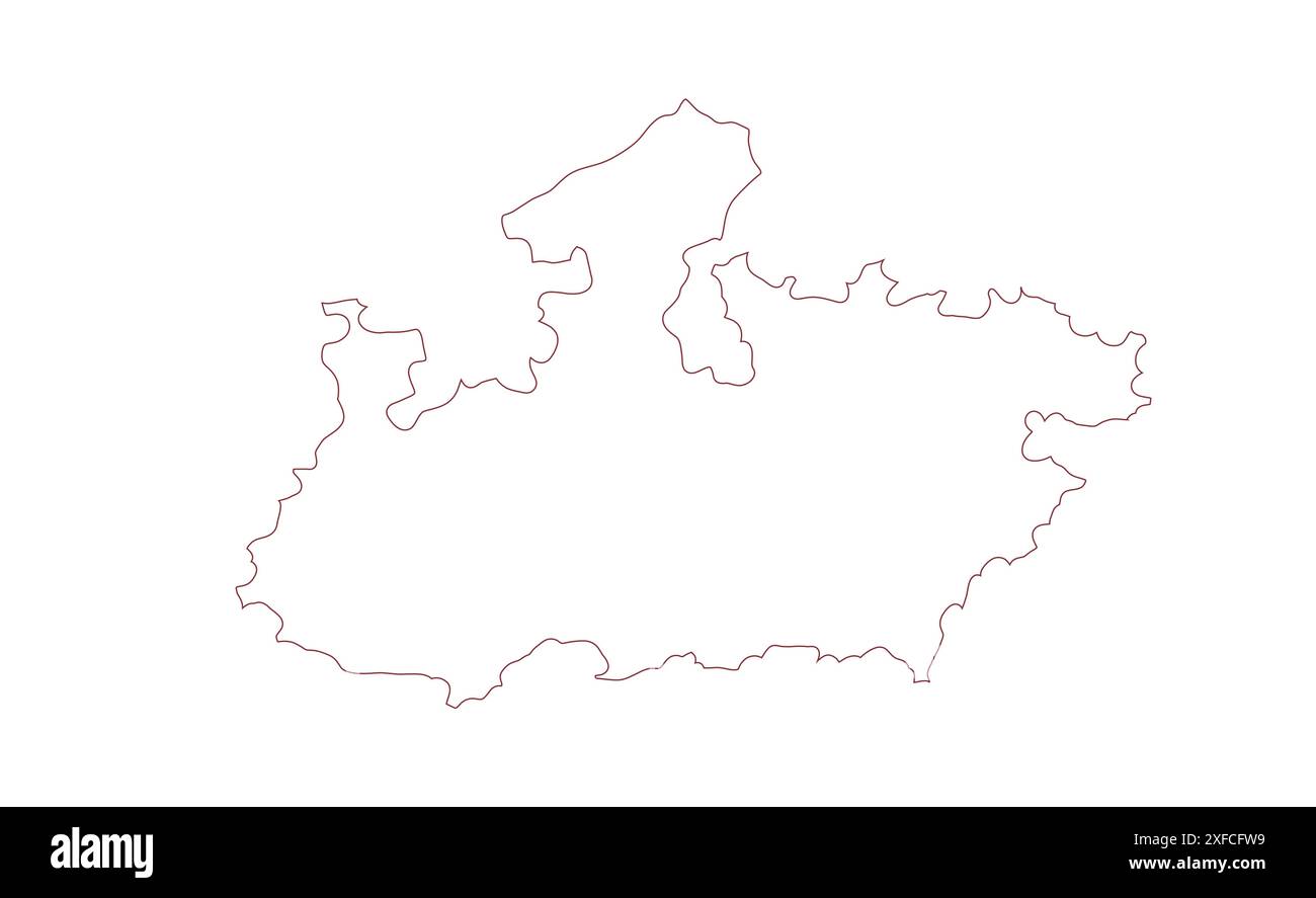 Madhya Pradesh Map outline1, State of India, Republic of India ...