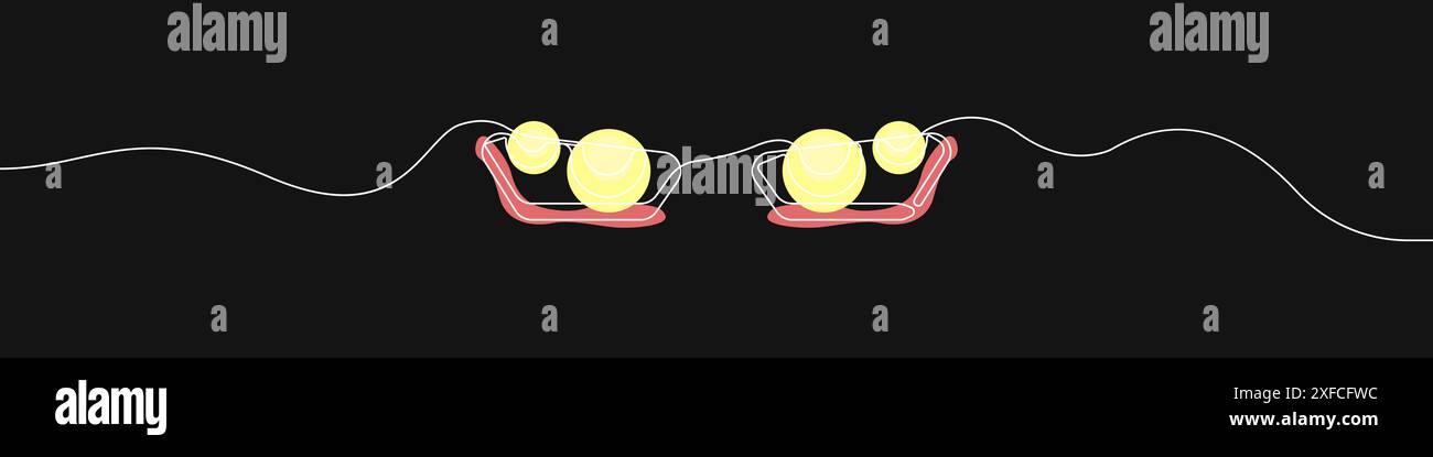 Outline car lights vector. Lighting devices with one finished line ...