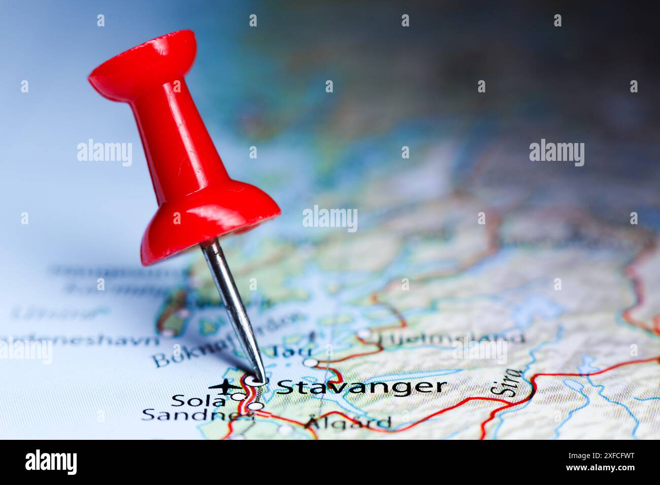 Stavanger, Norway pin on map Stock Photo - Alamy