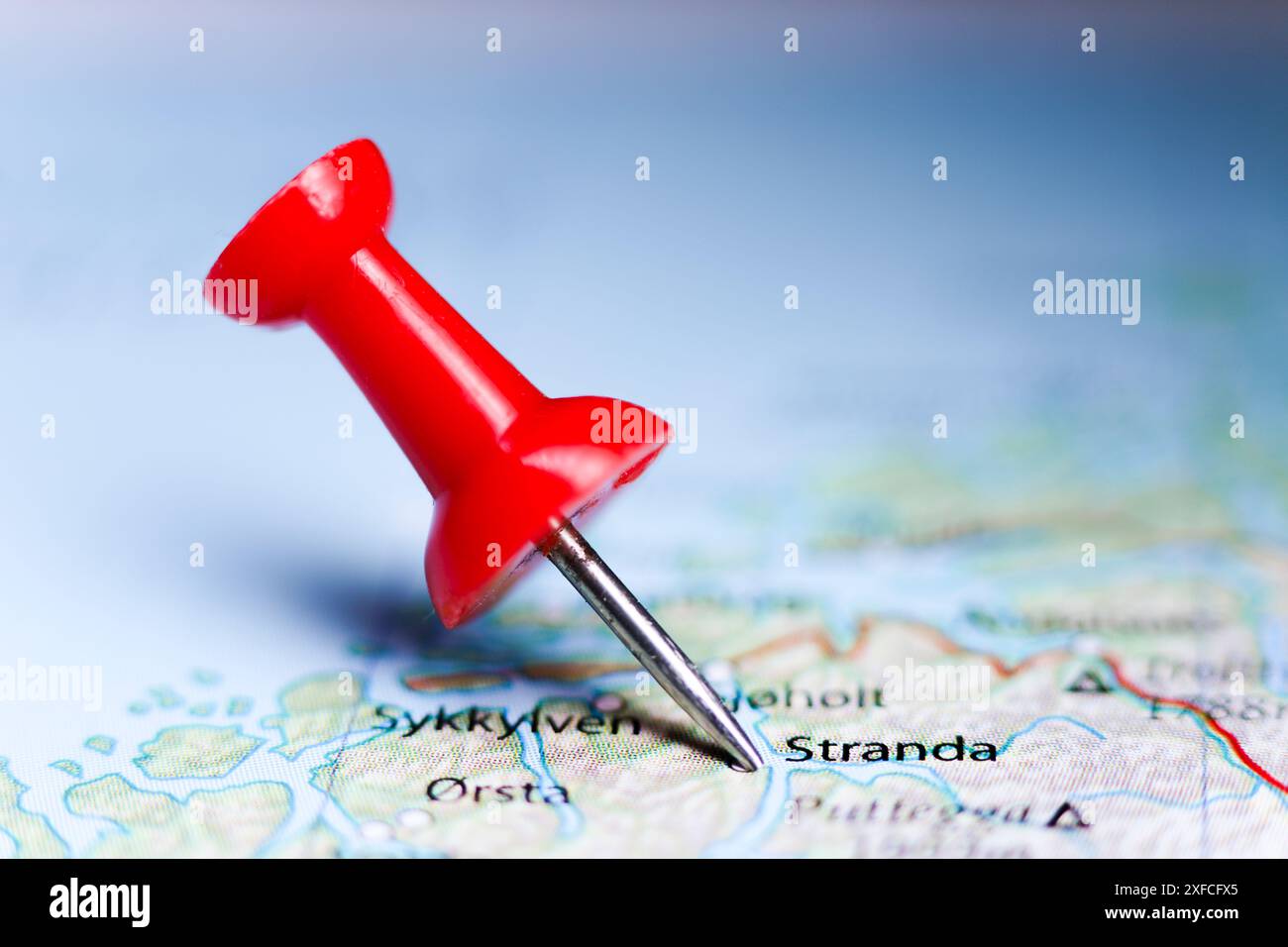 Stranda, Norway pin on map Stock Photo - Alamy