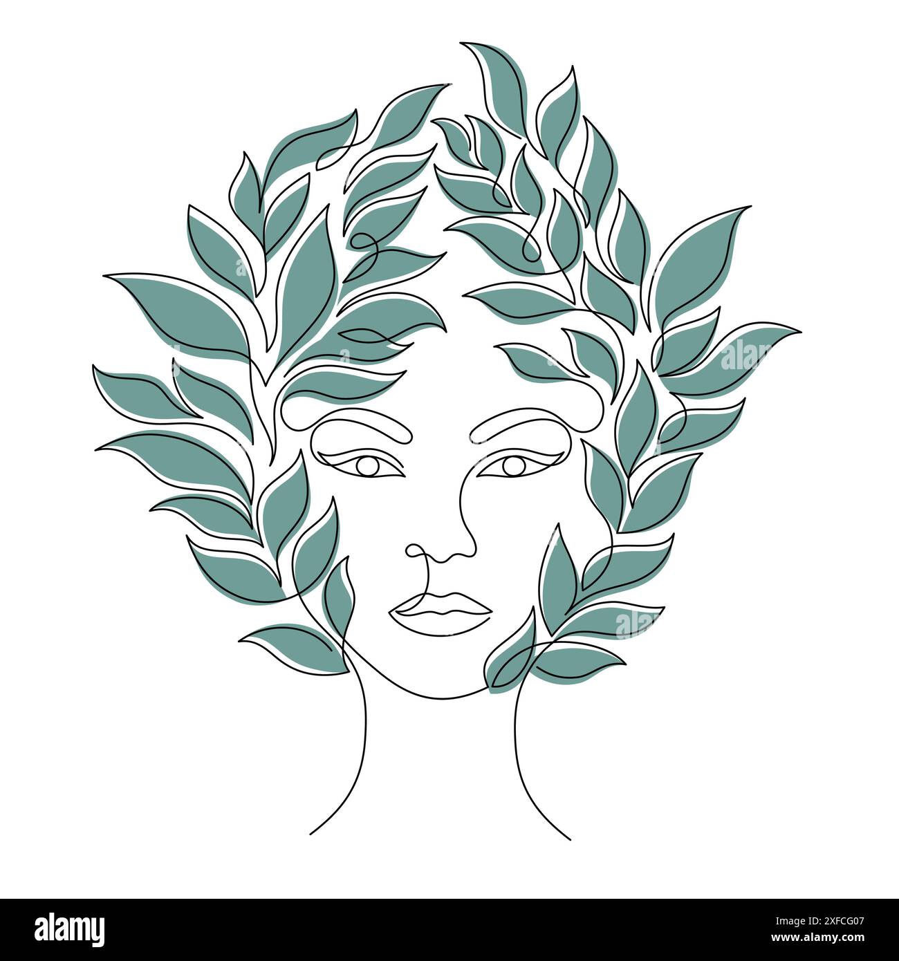 Image features a line drawing of a woman face Stock Vector Image & Art ...