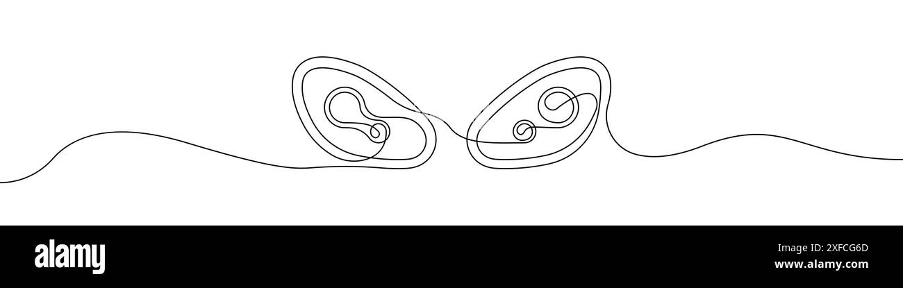 Outline car lights vector. Lighting devices with one finished line ...