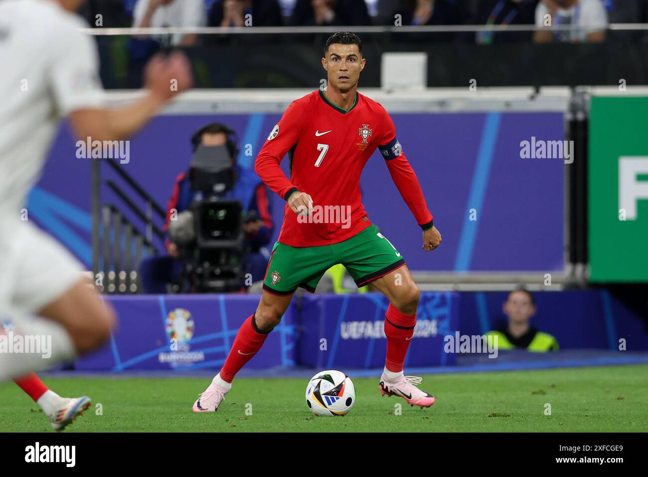 Cristiano Ronaldo of Portugal in action during the UEFA EURO 2024 match ...