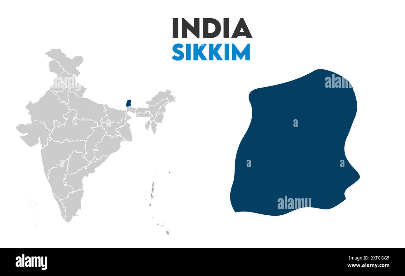 Map of sikkim Stock Vector Images - Alamy