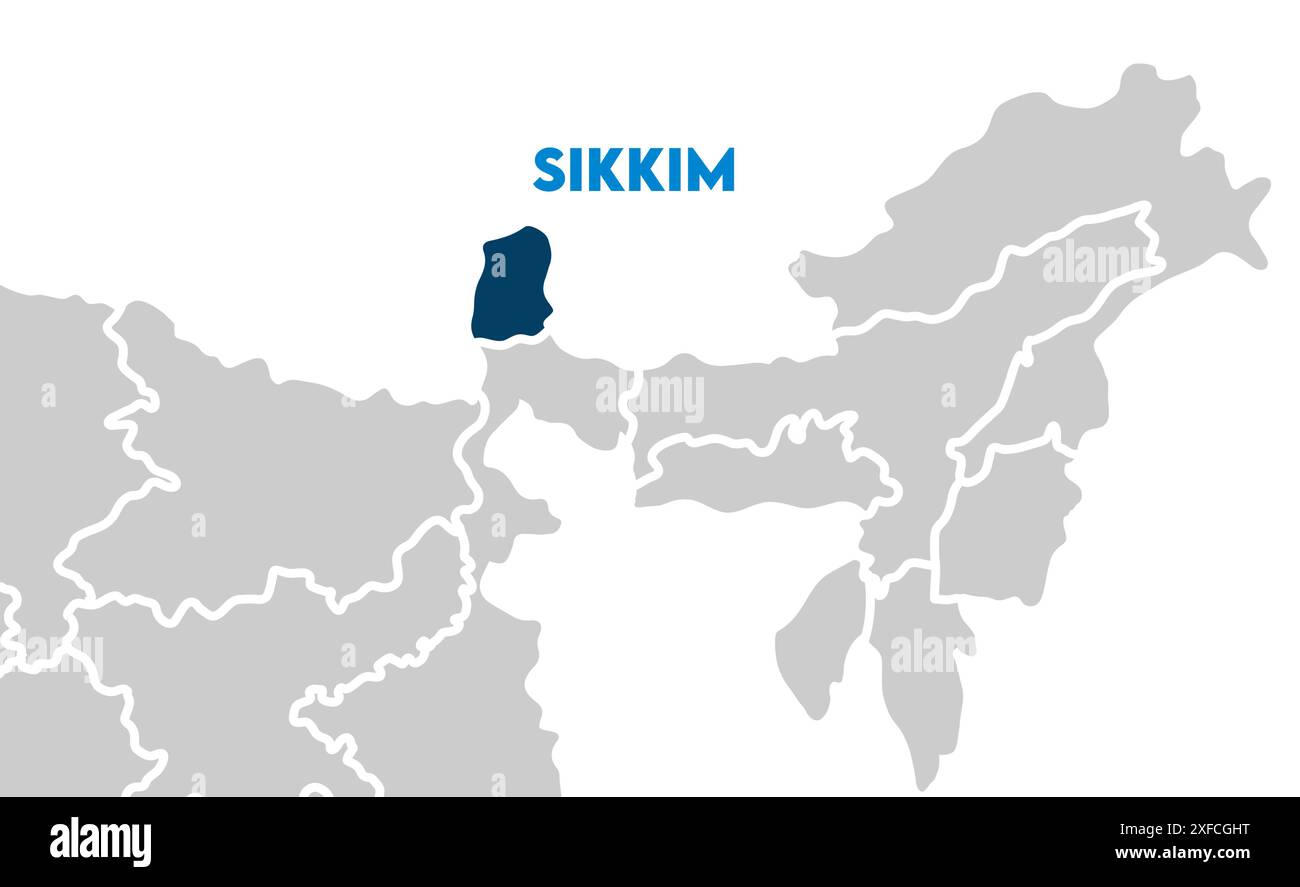 Sikkim Map highlighted1, State of India, Republic of India, government ...