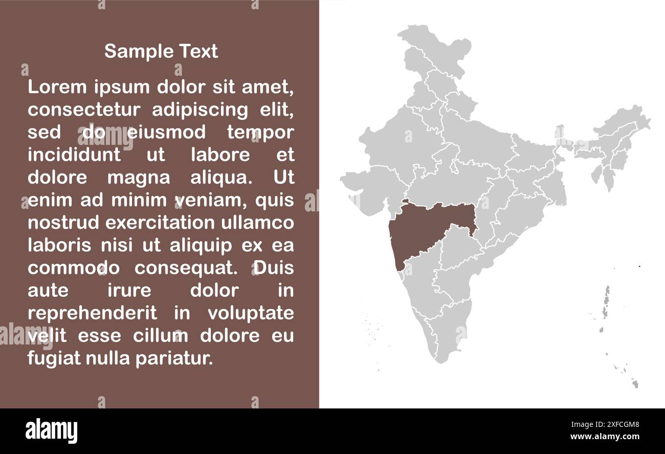 Maharashtra Map template1, State of India, Republic of India ...