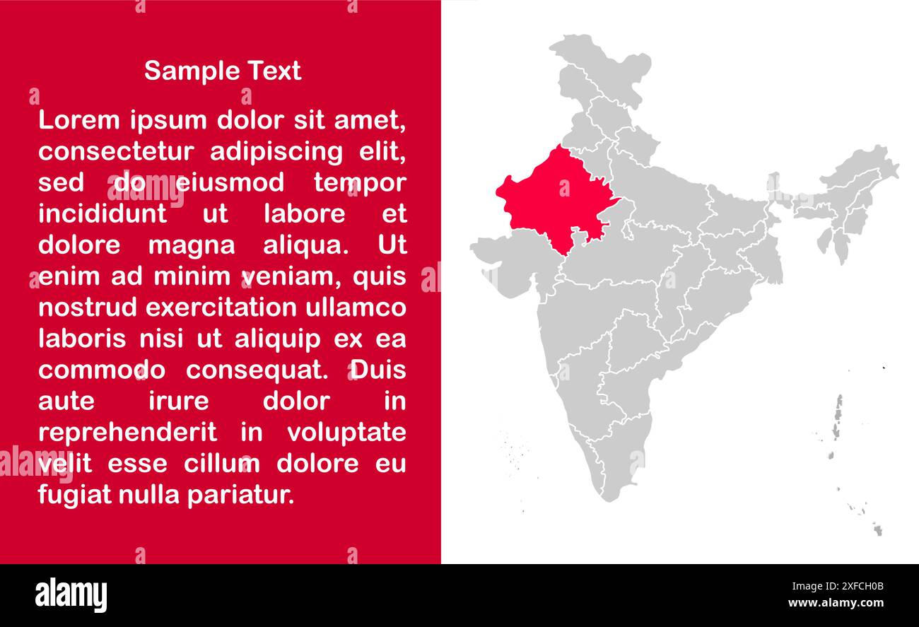 Rajasthan Map template1, State of India, Republic of India, government ...