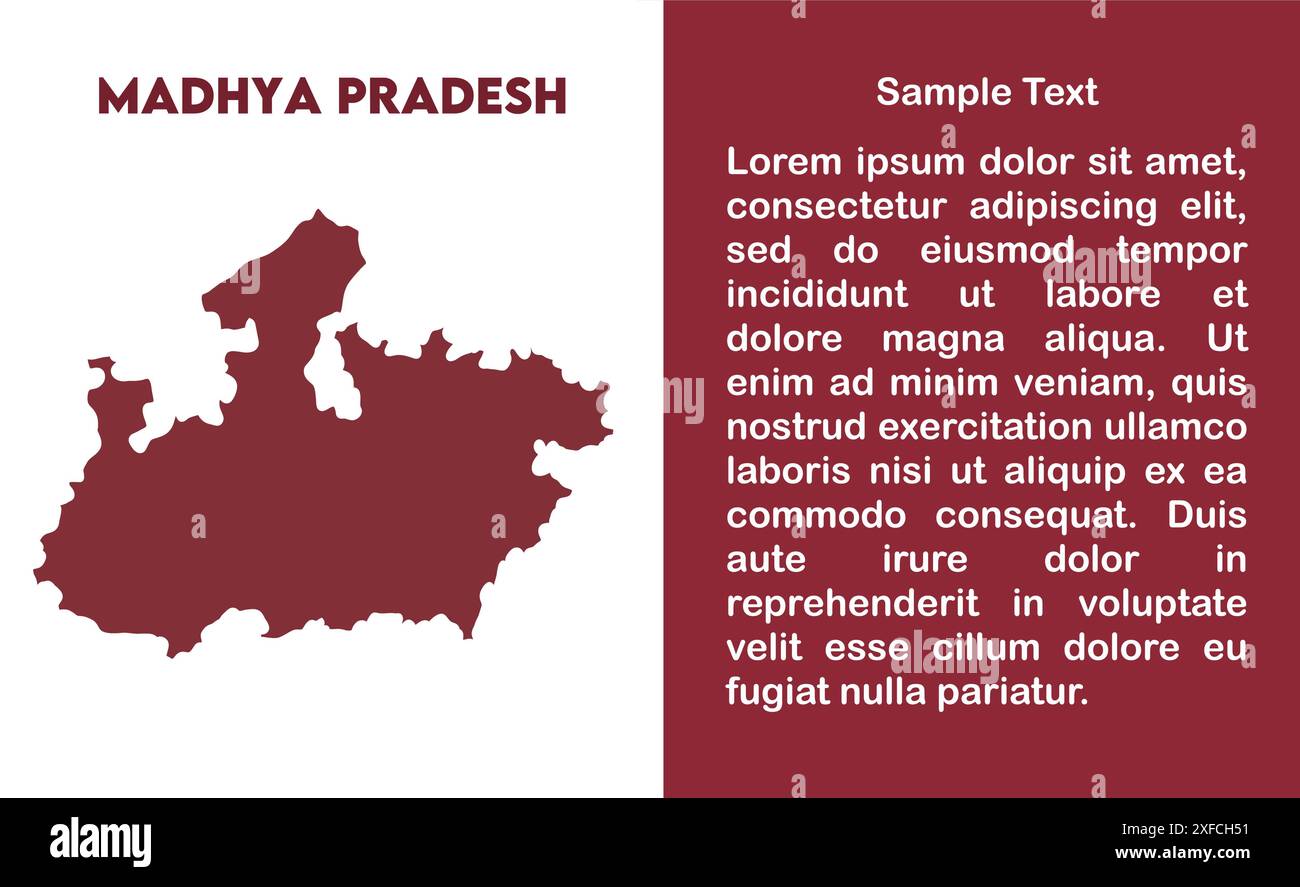 Madhya Pradesh Map design1, State of India, Republic of India ...