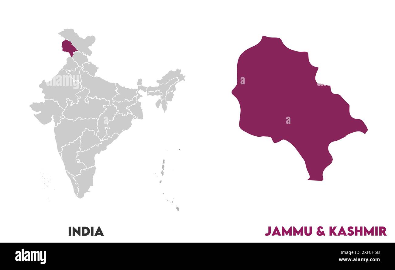 Jammu and kashmir map1 hi-res stock photography and images - Alamy