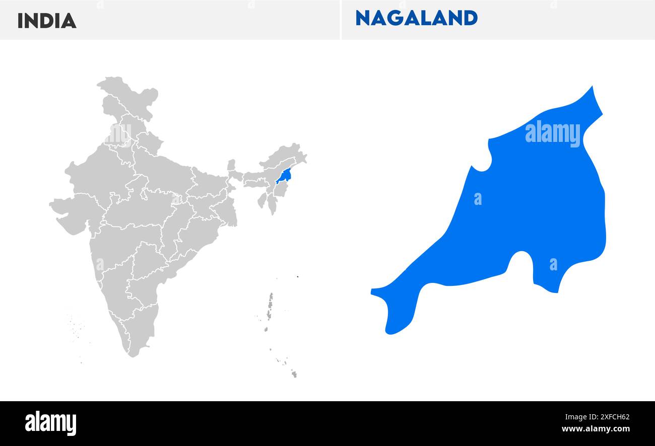 Nagaland map illustration1, State of India, Republic of India ...