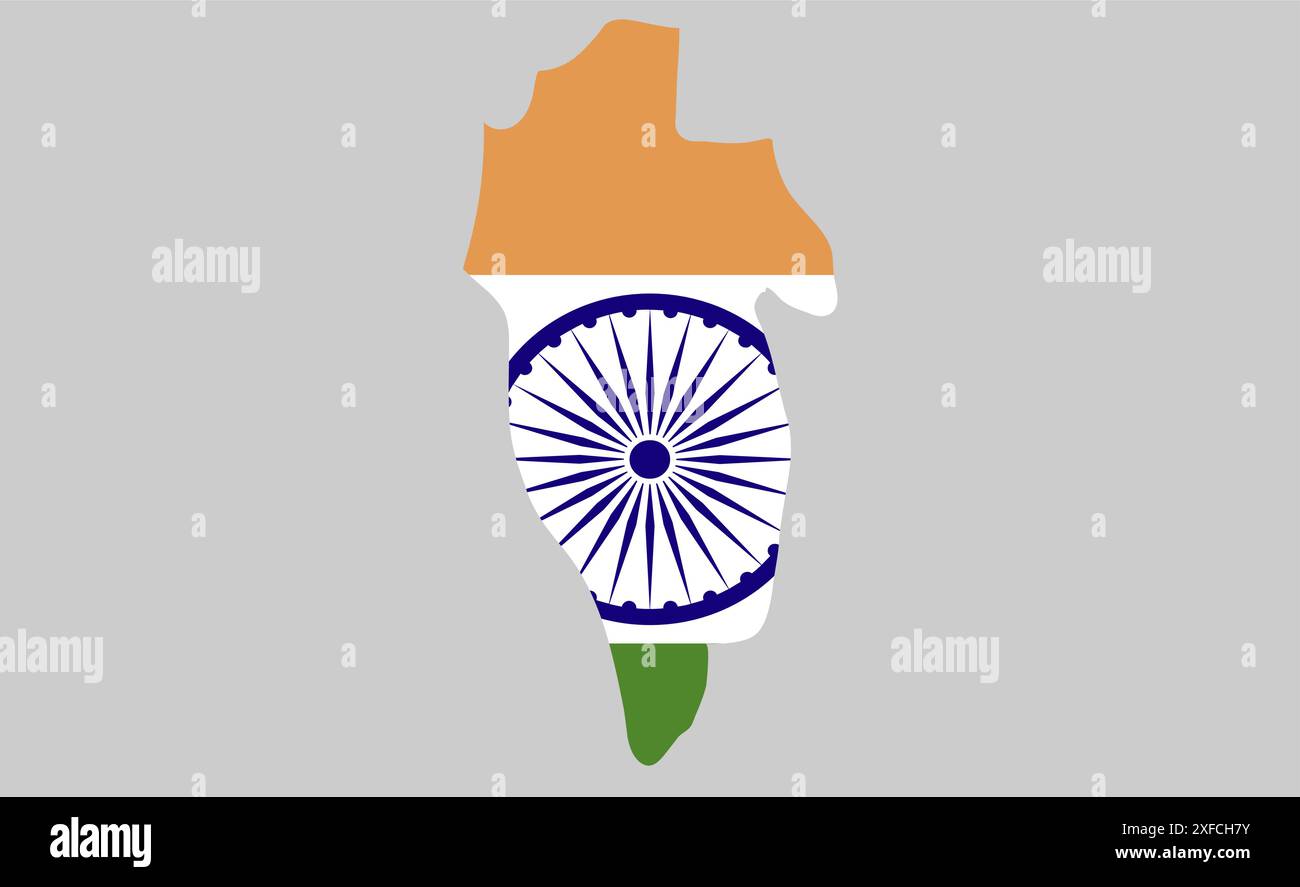 Mizoram Map with Indian flag1, State of India, Republic of India ...