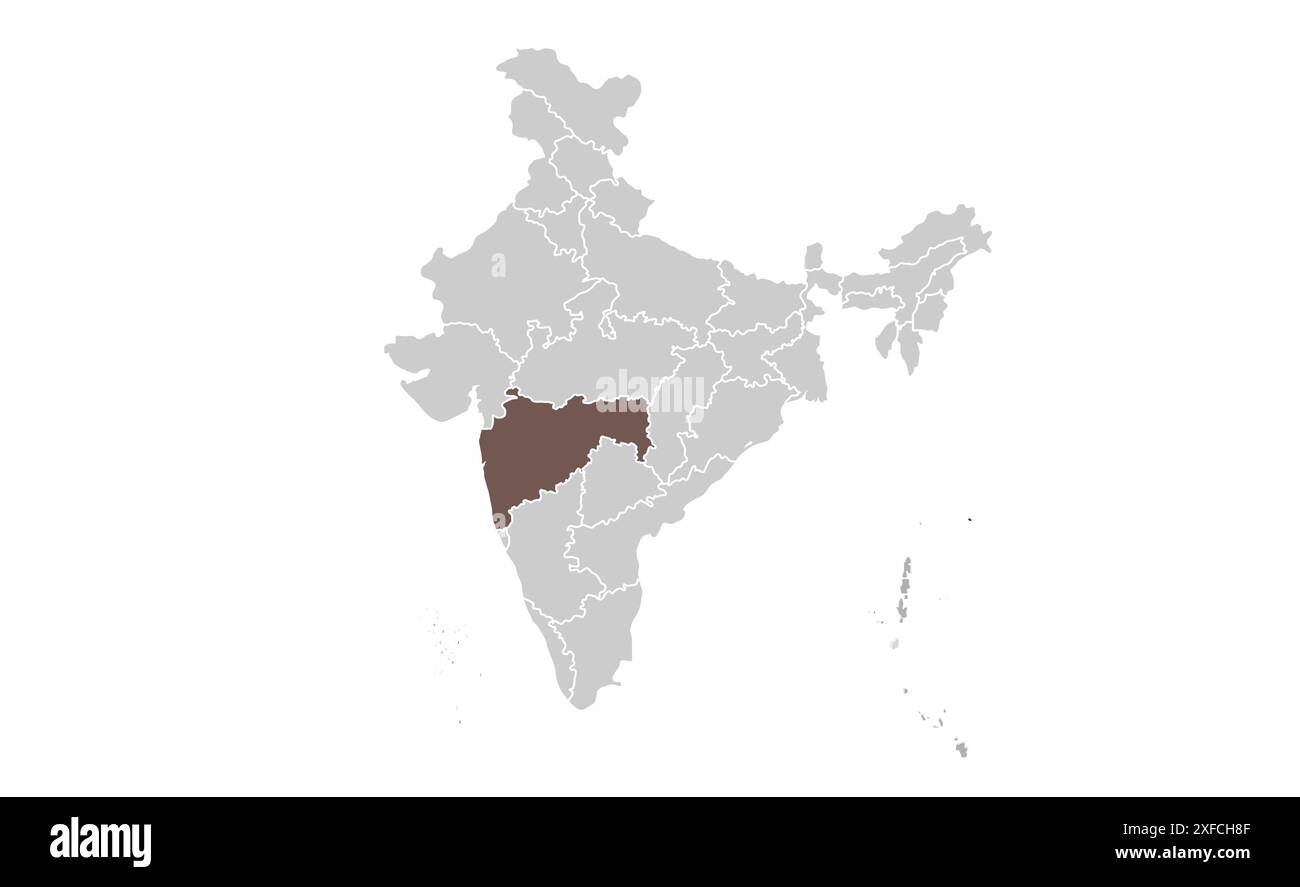 Maharashtra political map1 hi-res stock photography and images - Alamy