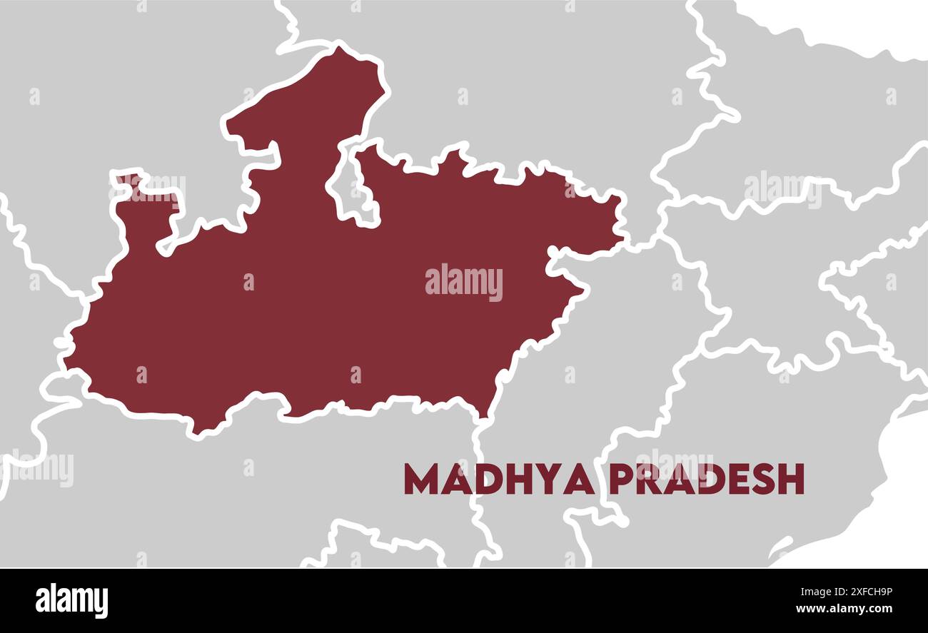 Madhya Pradesh Map highlighted1, State of India, Republic of India ...
