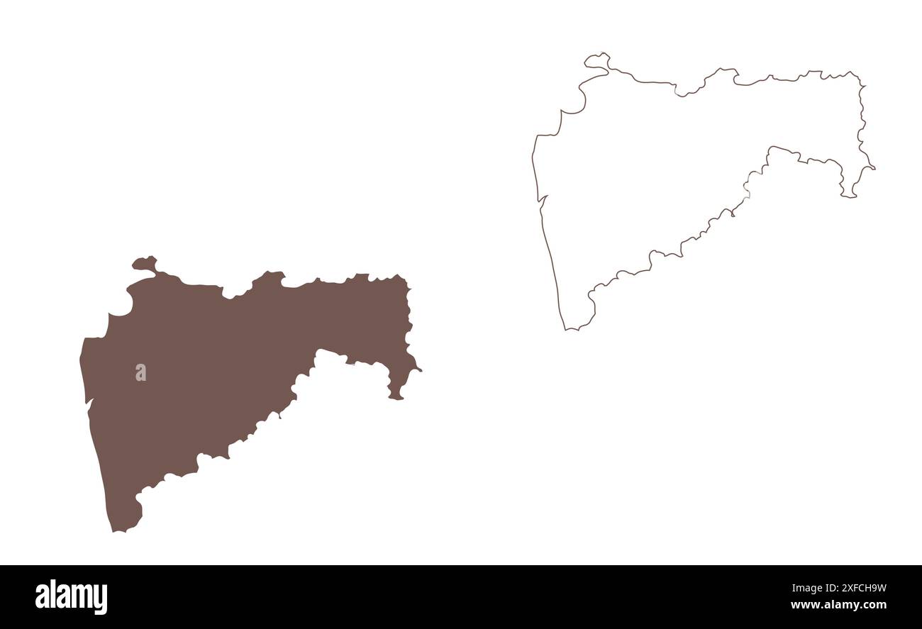 Maharashtra State Map vector1, State of India, Republic of India ...