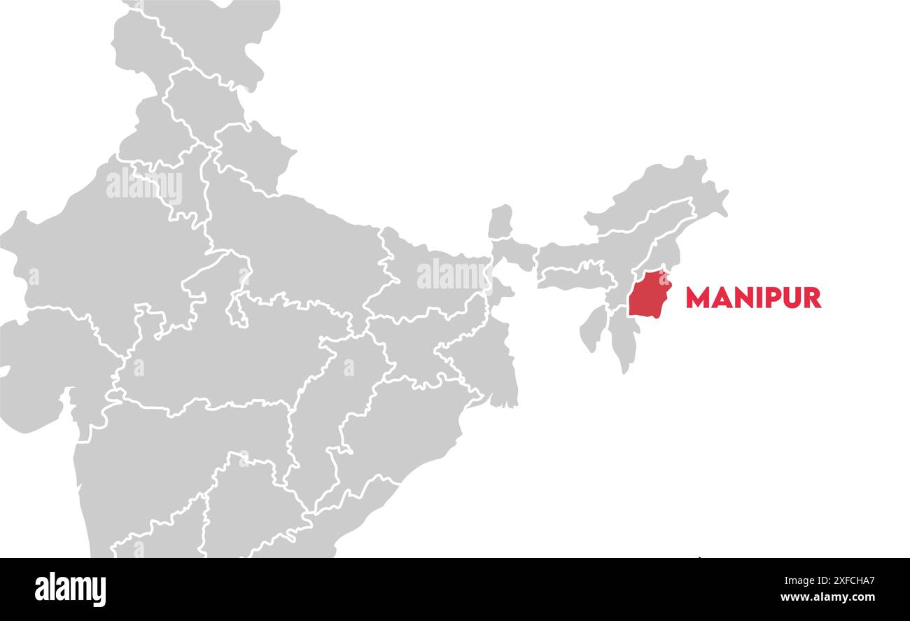 Manipur outline map Cut Out Stock Images & Pictures - Alamy