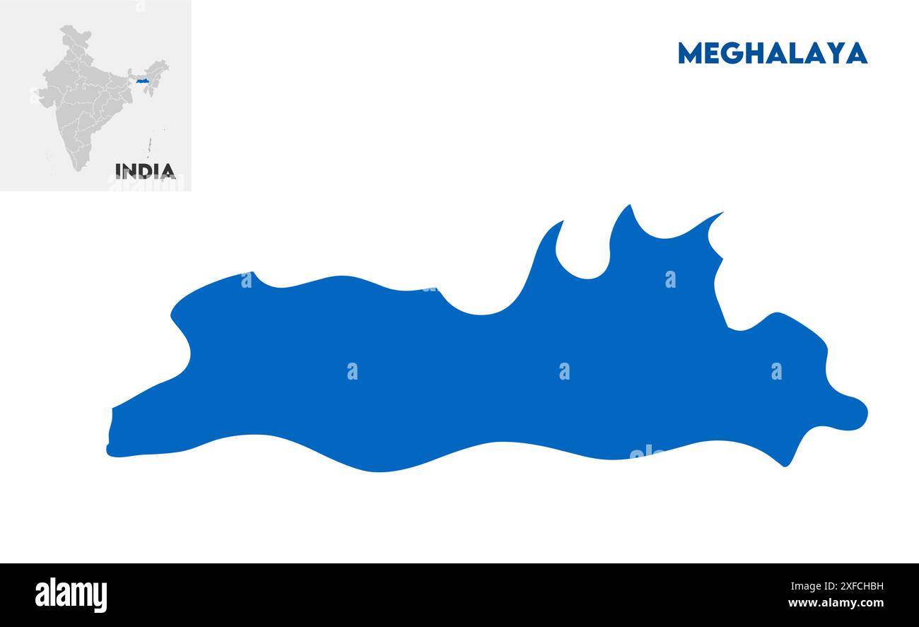 Meghalaya administrative map1, State of India, Republic of India ...