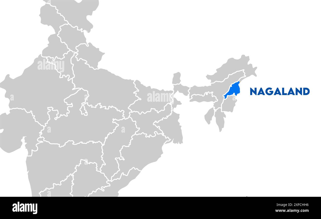 Nagaland Map on focus1, State of India, Republic of India, government ...