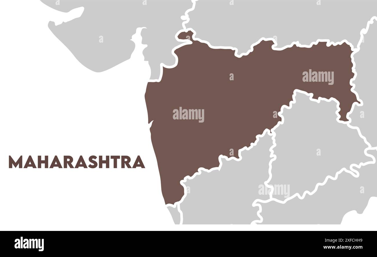 Maharashtra Map highlighted1, State of India, Republic of India ...