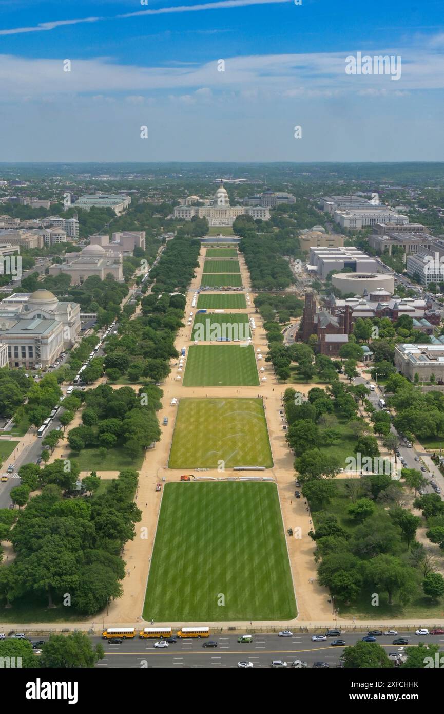Washington DC, USA - 30 May 2024: Aerial view of the Capitol Building ...