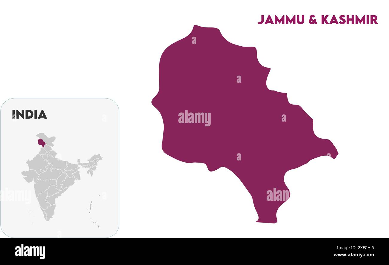Jammu and Kashmir State Map1, State of India, Republic of India ...