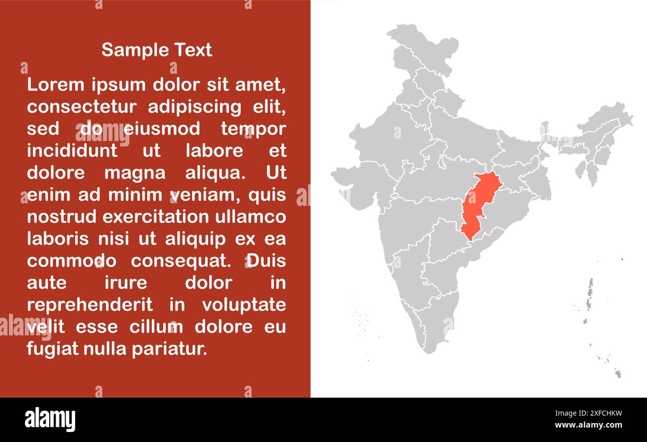 Chhattisgarh Map template1, State of India, Republic of India ...