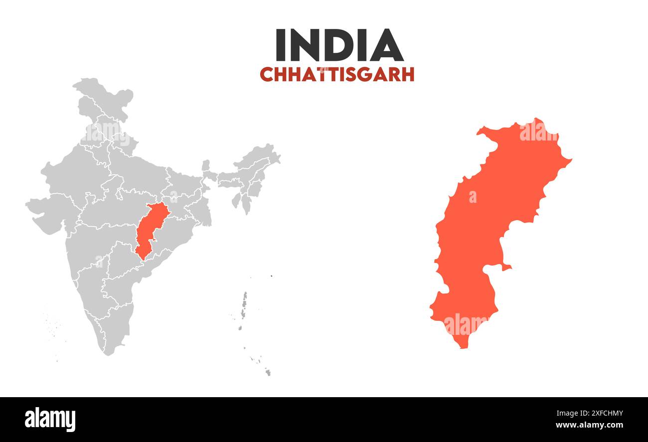 Chhattisgarh Map graphic1, State of India, Republic of India ...