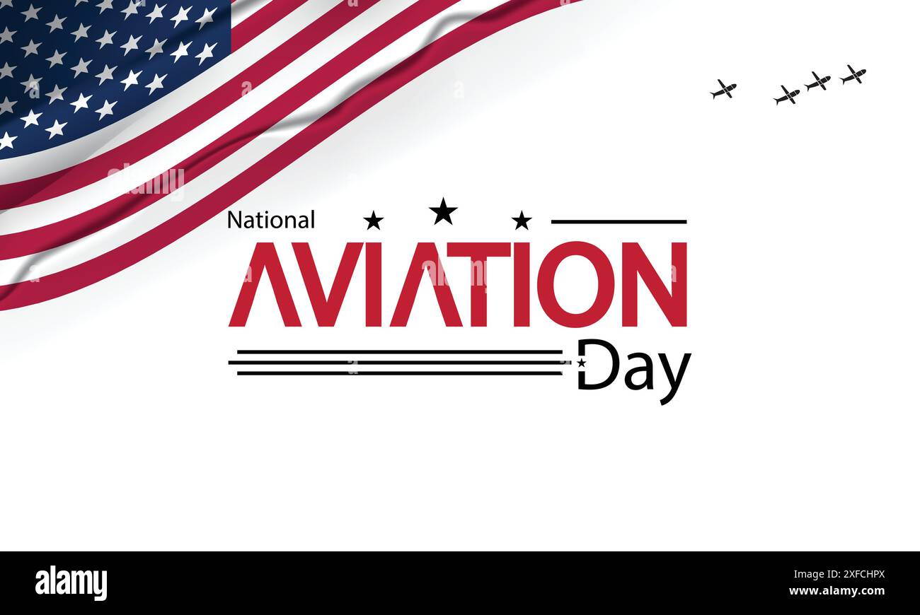 Celebrate National Aviation Day with an airplane flying Stock Vector ...