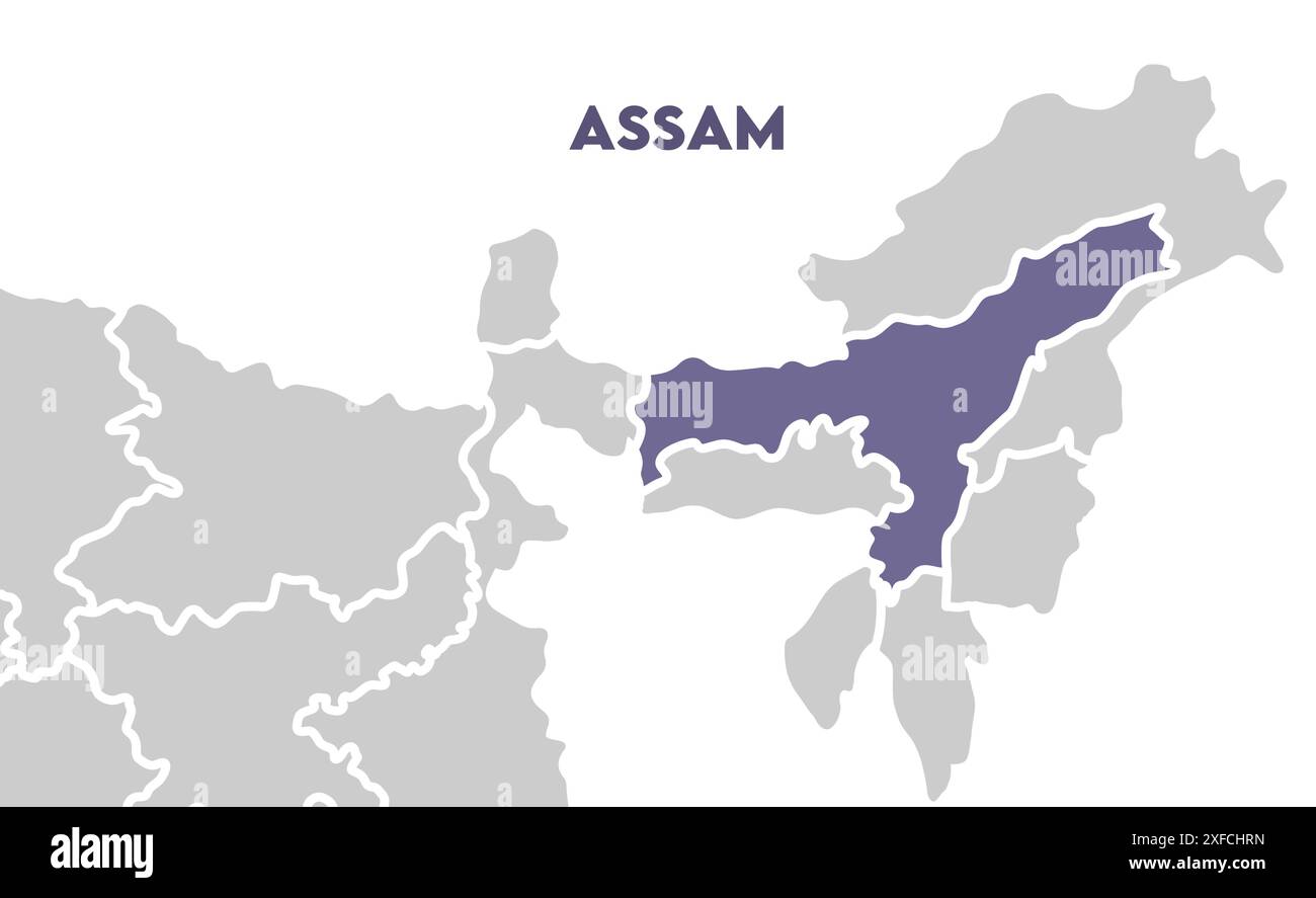 Assam Map highlighted1, State of India, Republic of India, government ...