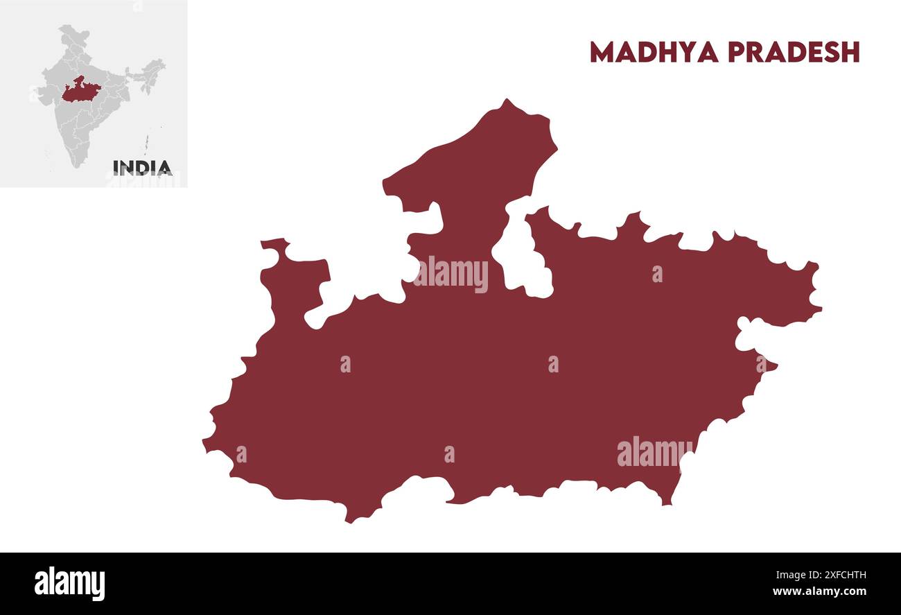 Madhya Pradesh administrative map1, State of India, Republic of India ...