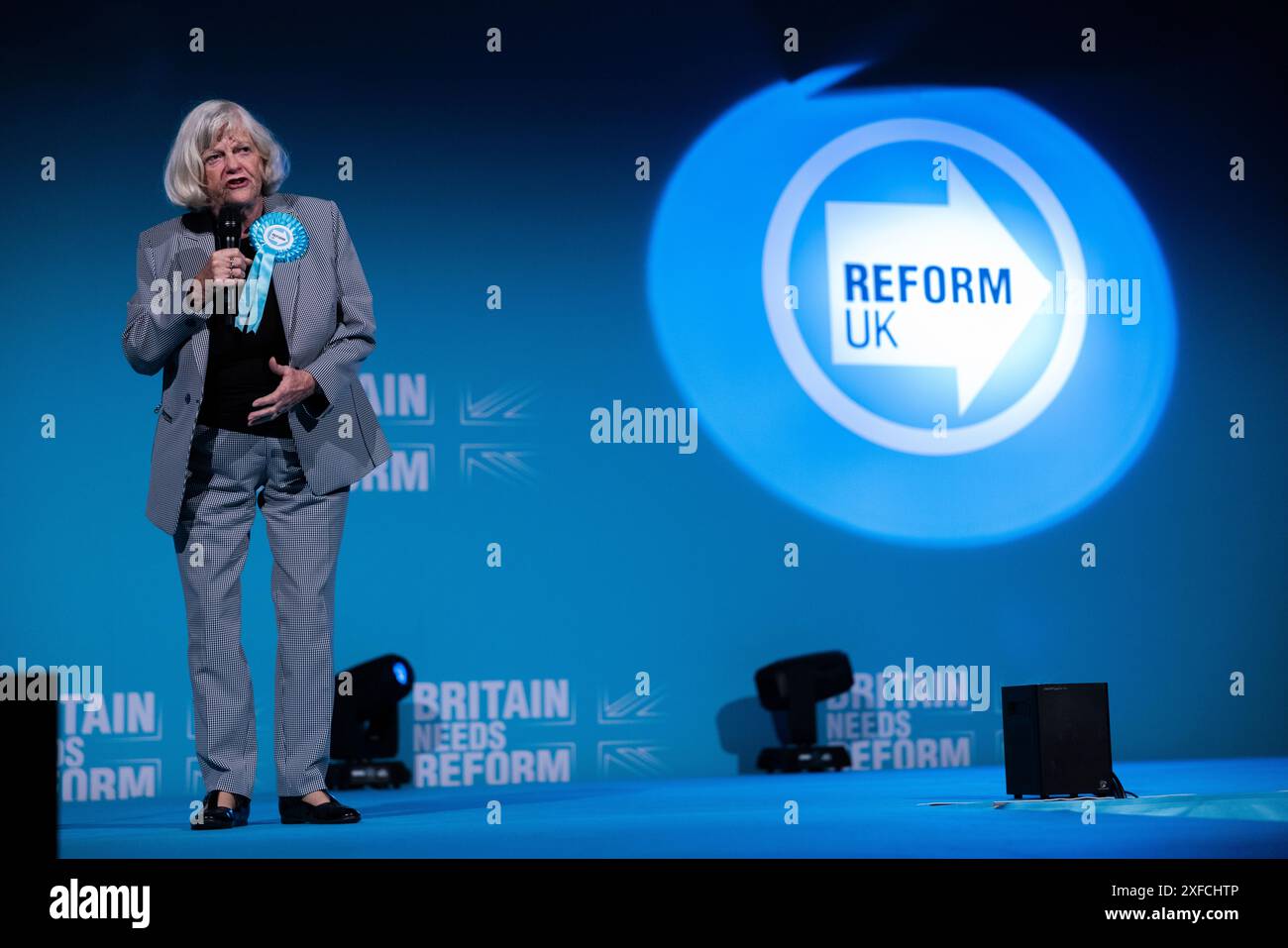 Ann Widdecombe speaking at ‘Rally for Reform' at Birmingham NEC, Reform ...