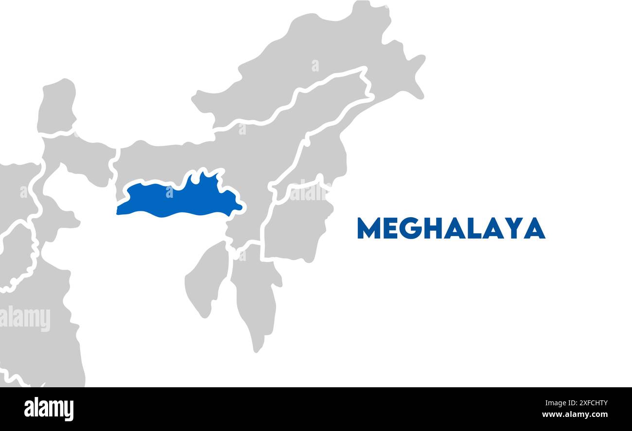 Meghalaya outline map hi-res stock photography and images - Alamy