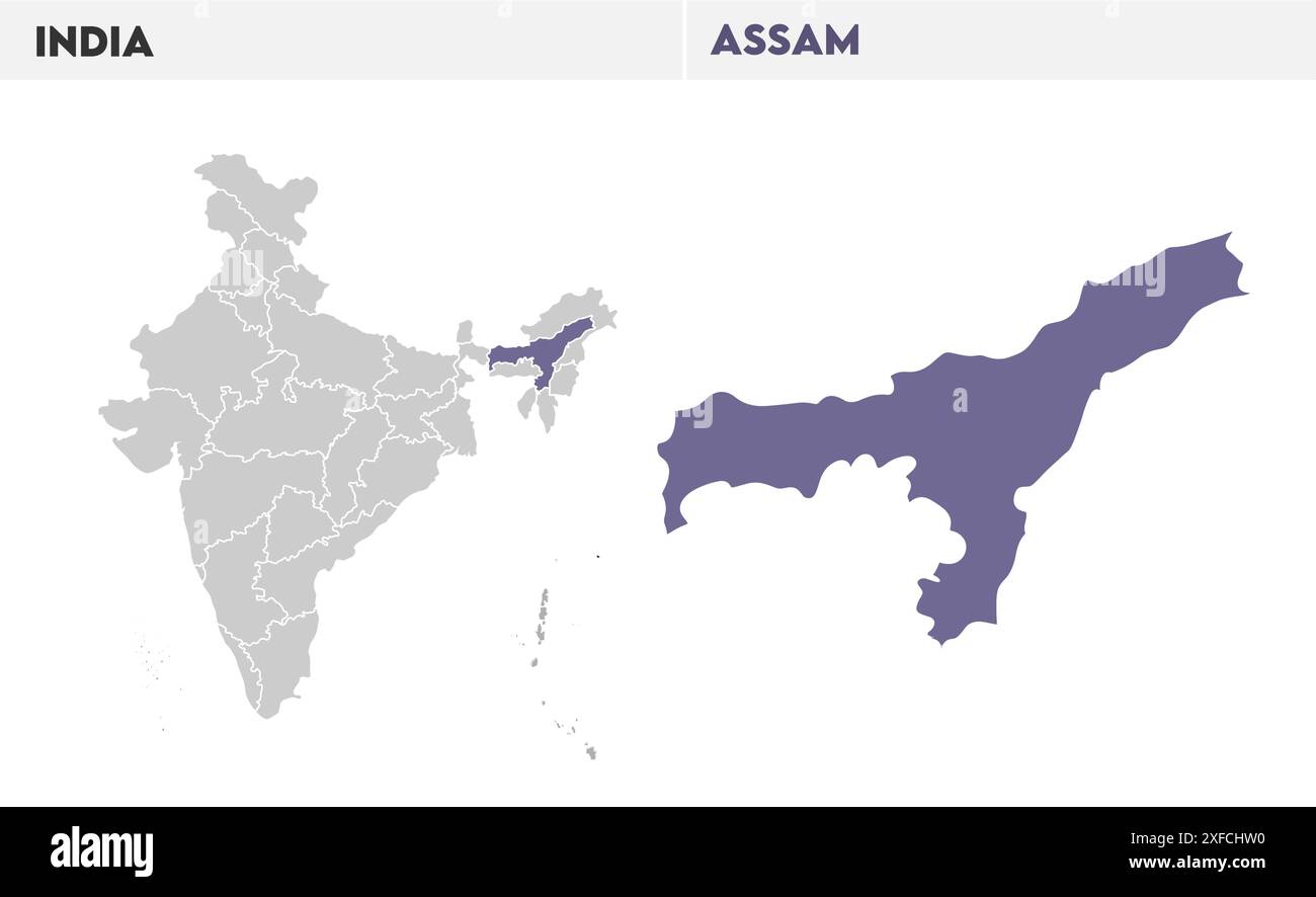 Assam map illustration1, State of India, Republic of India, government ...