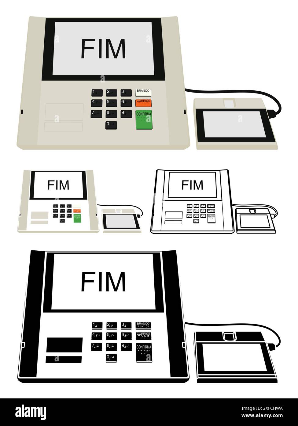 New model of Brazilian electronic voting machine. Illustration only ...