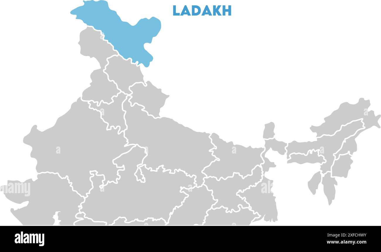 Ladakh map of indian states hi-res stock photography and images - Alamy