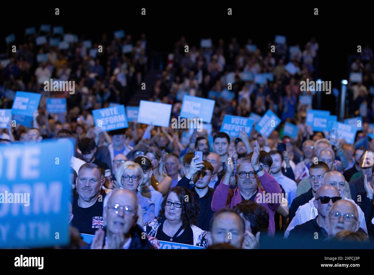 Supporters attending the 'Rally for Reform' at Birmingham NEC, Reform ...