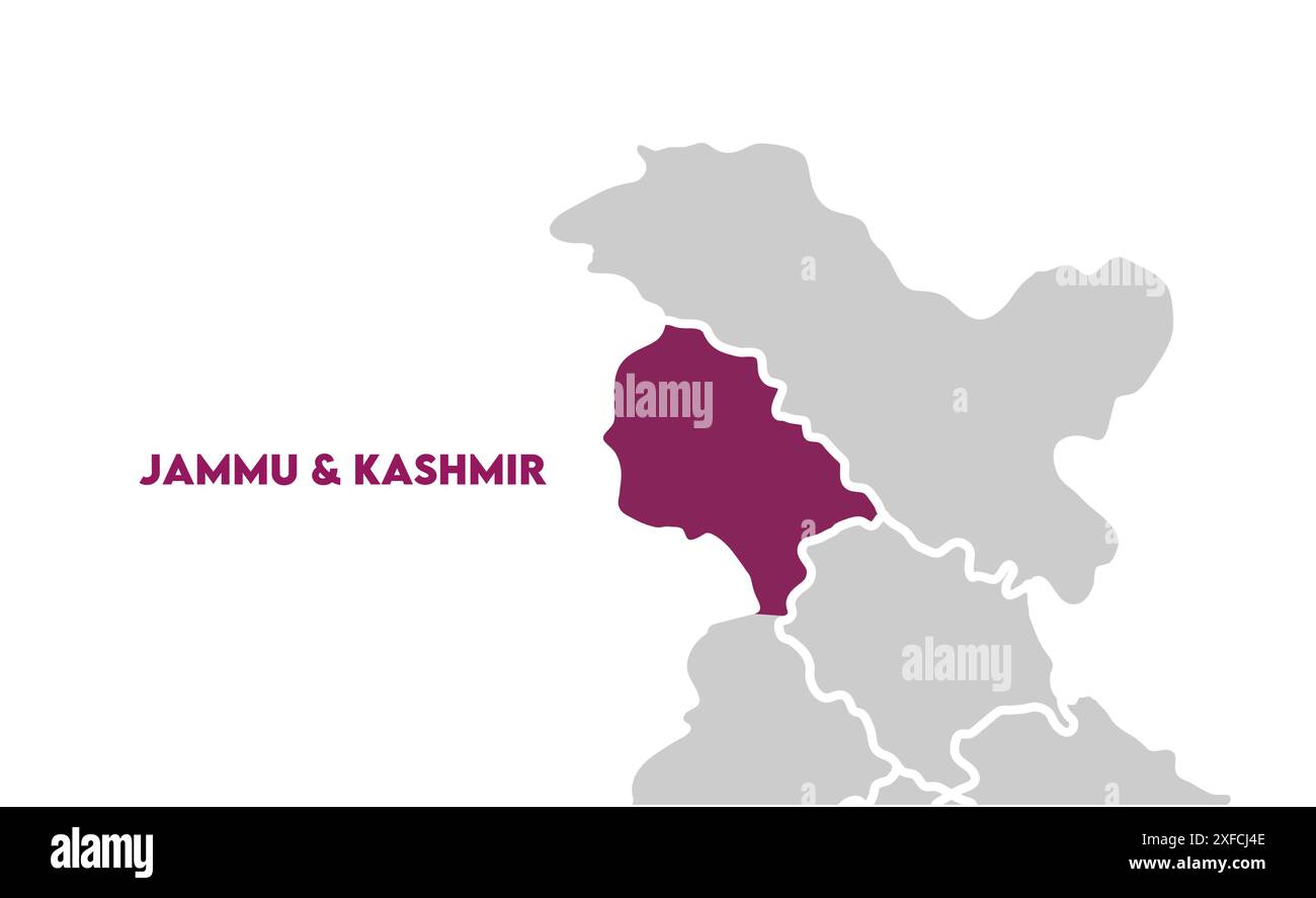 Jammu and Kashmir Map highlighted1, State of India, Republic of India, government, Political map ...