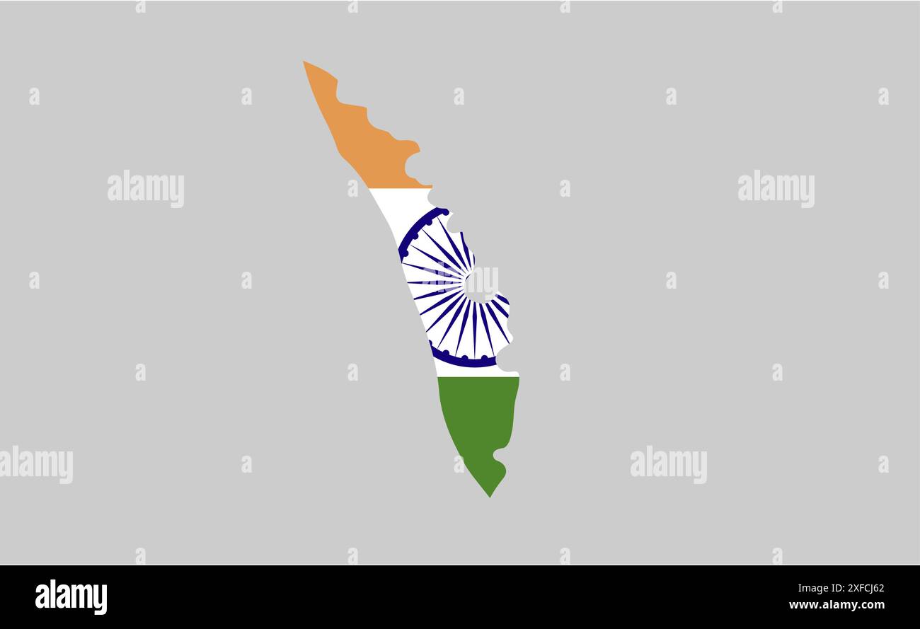 Kerala Map with Indian flag1, State of India, Republic of India ...