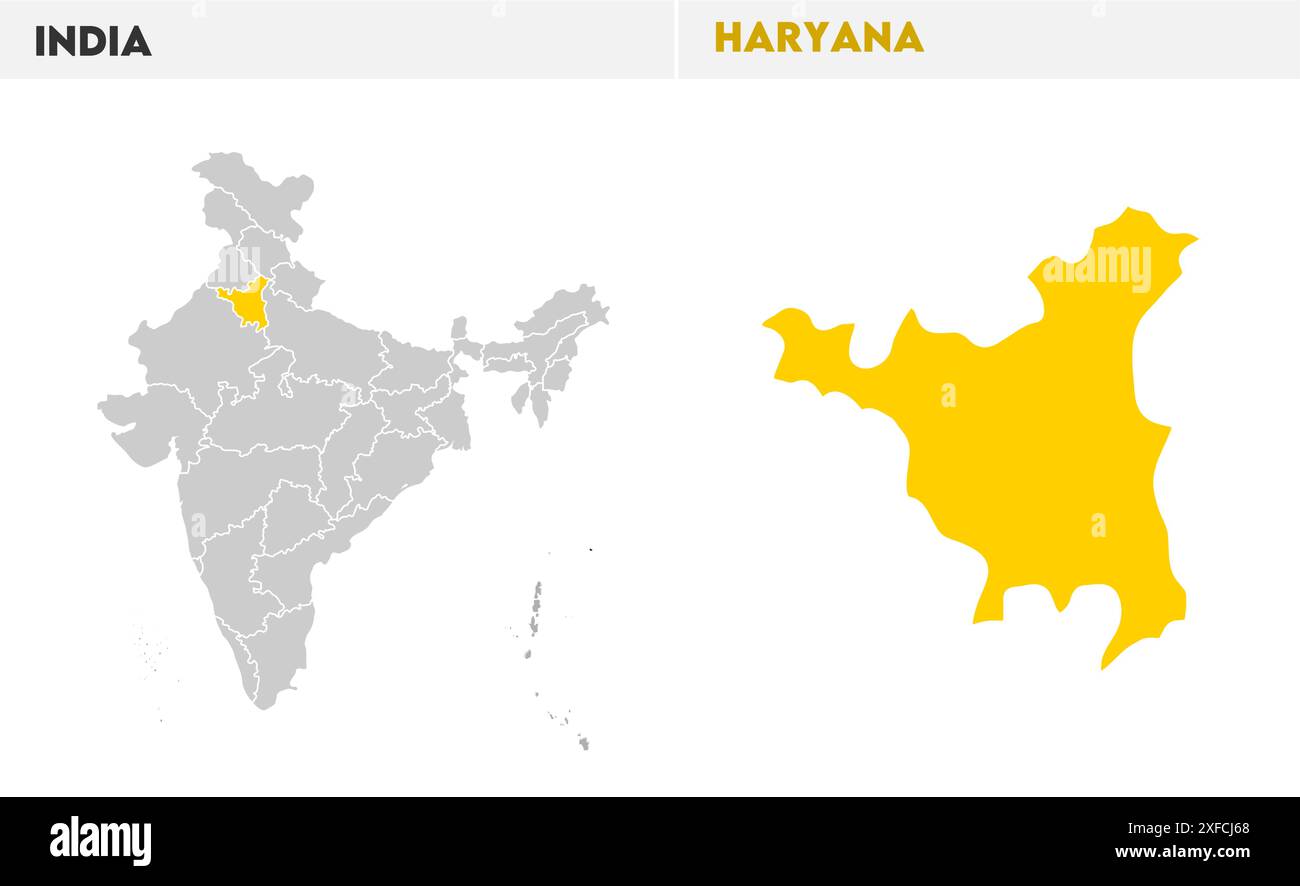 Haryana map illustration1, State of India, Republic of India ...