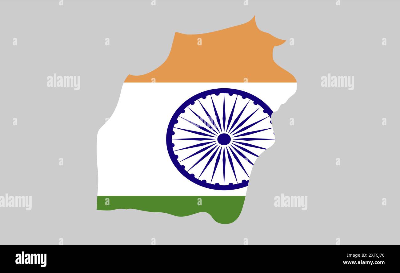 Manipur Map with Indian flag1, State of India, Republic of India ...