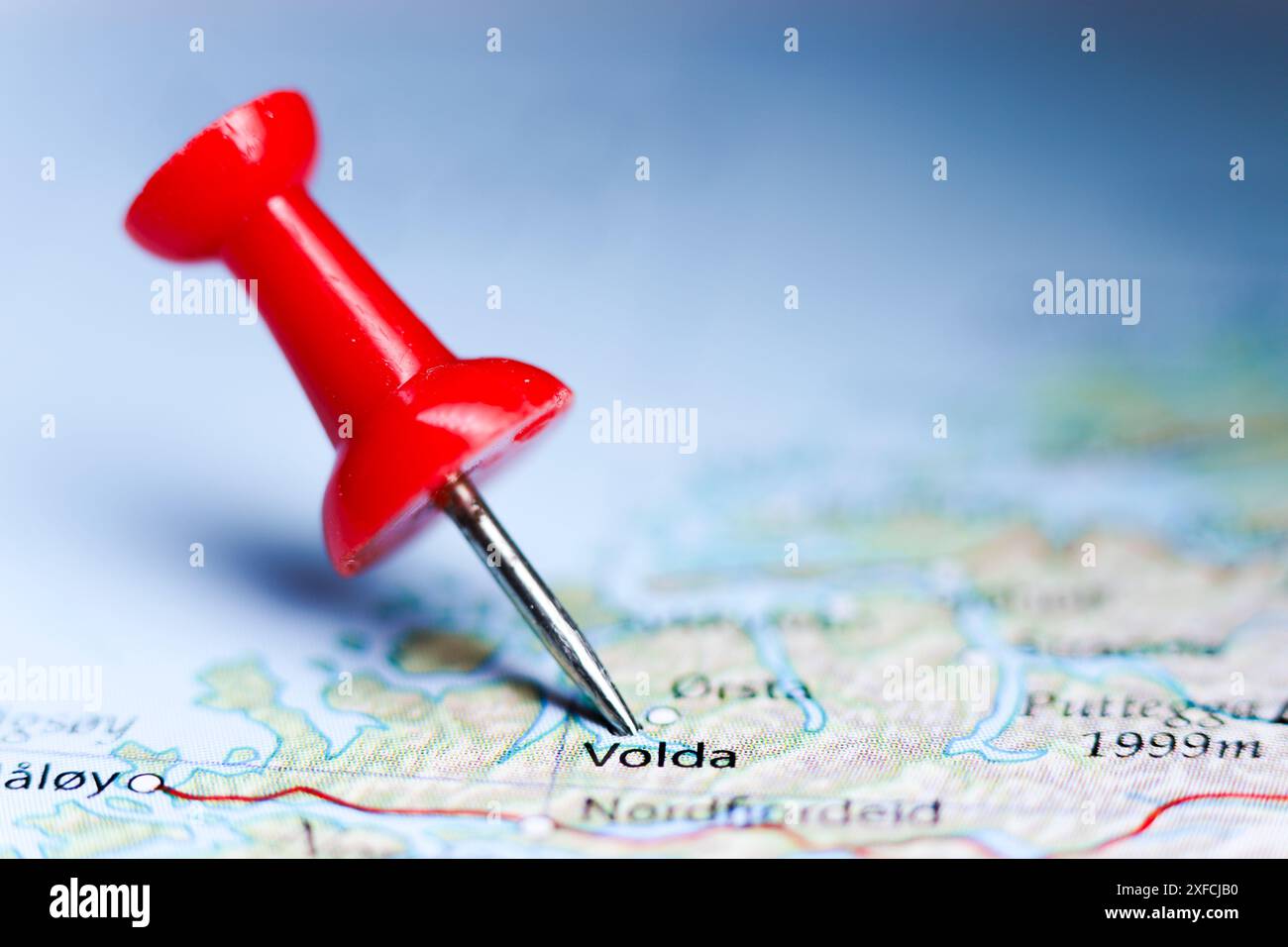 Volda, Norway pin on map Stock Photo - Alamy