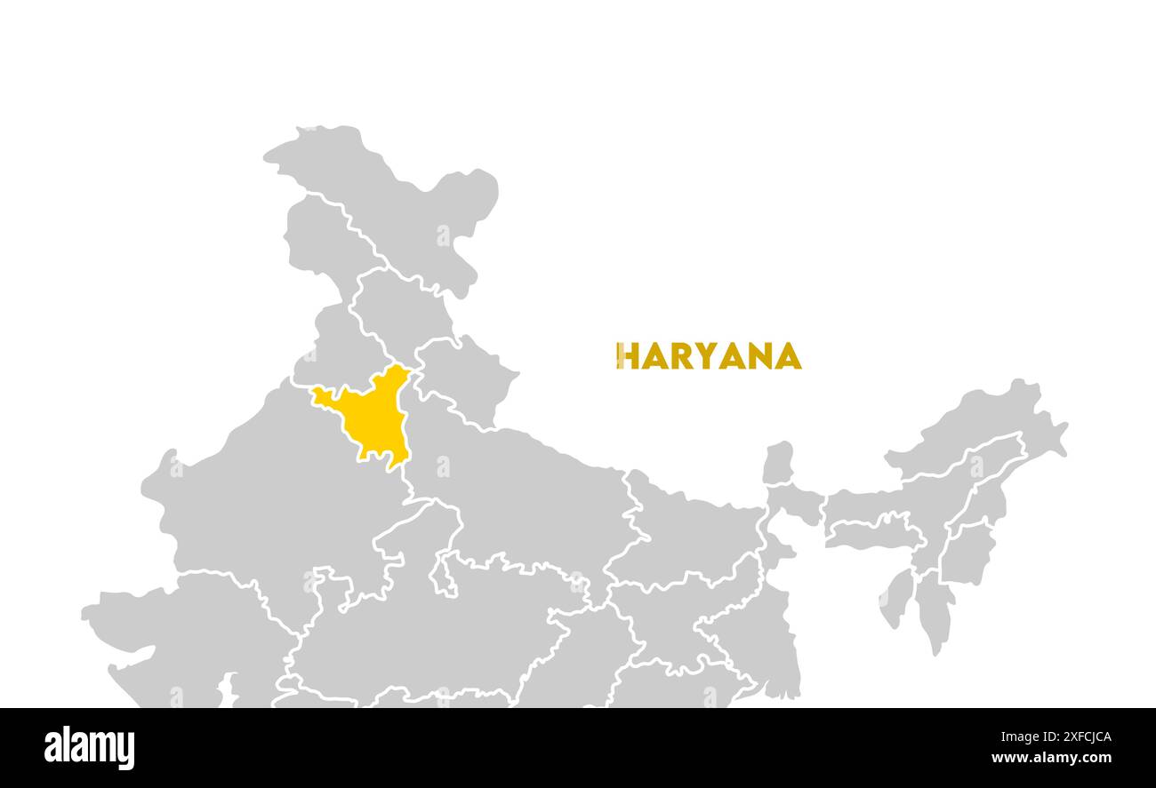 Haryana Map on focus1, State of India, Republic of India, government ...