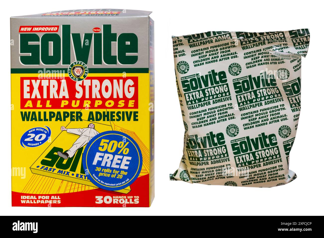 Box of Solvite extra strong all purpose wallpaper adhesive 50% free ...