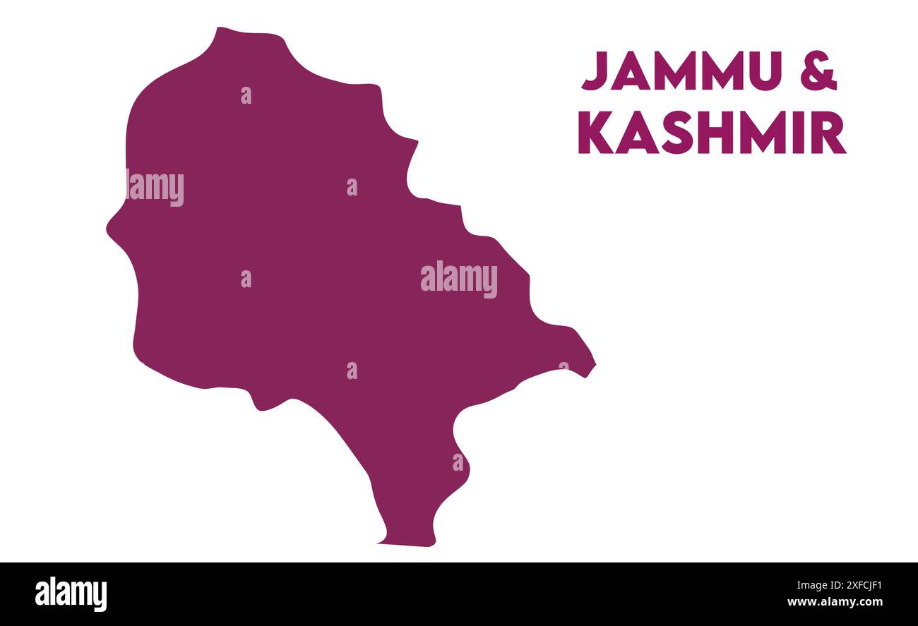 Jammu and Kashmir vector map1, State of India, Republic of India, government, Political map ...