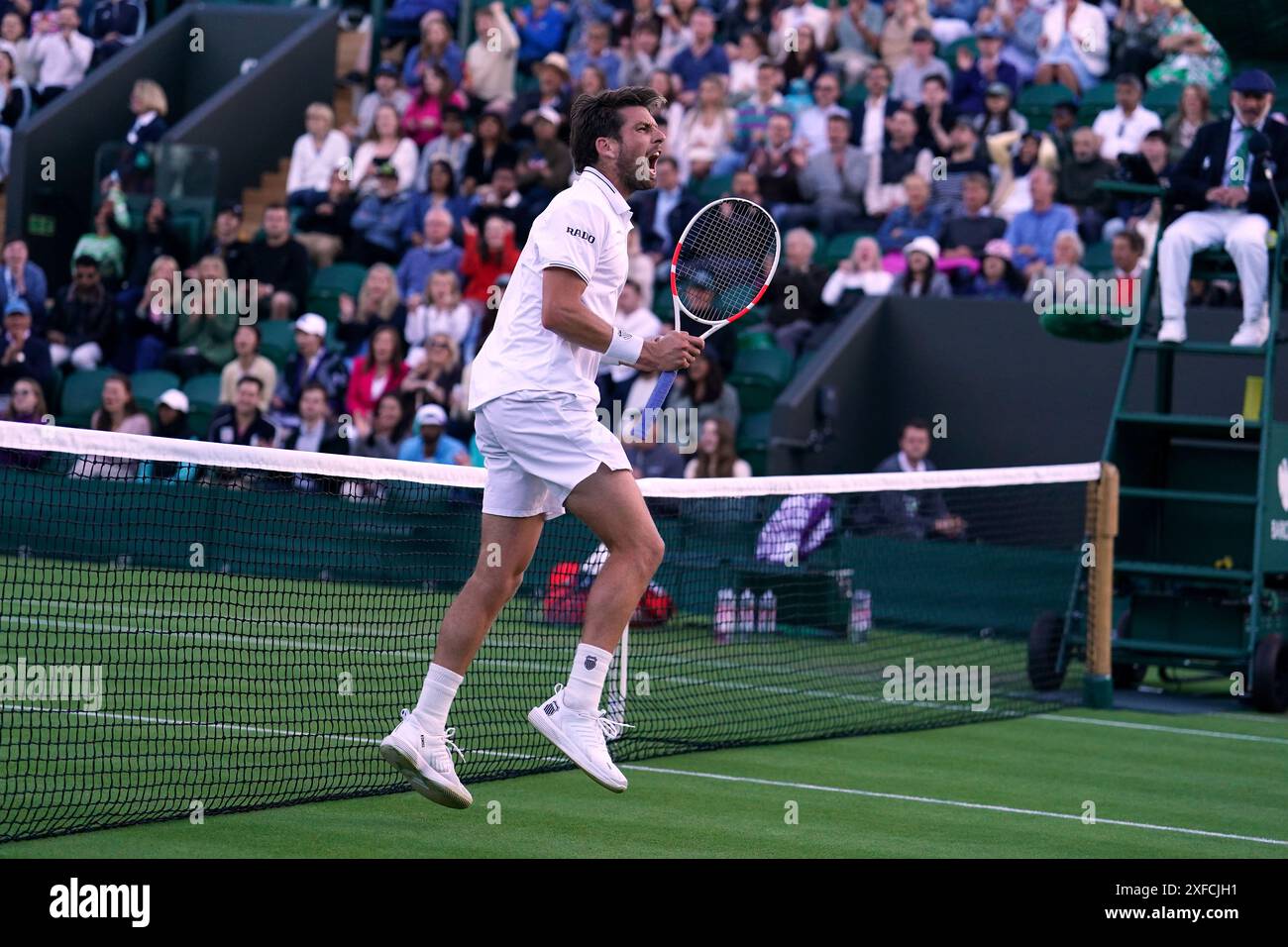 Cameron Norrie celebrates breaking serve in the third set against ...