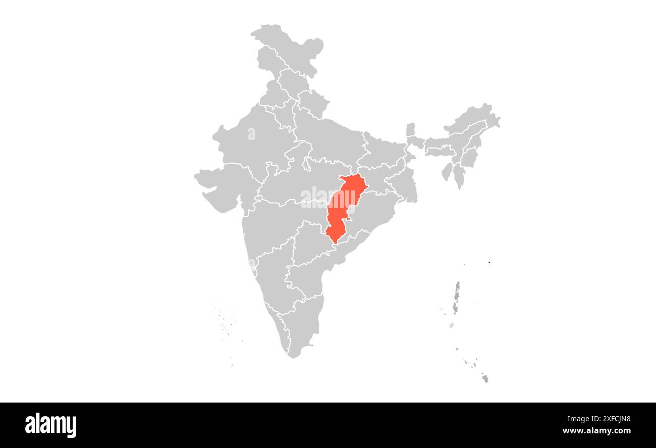 Chhattisgarh political map1, State of India, Republic of India ...