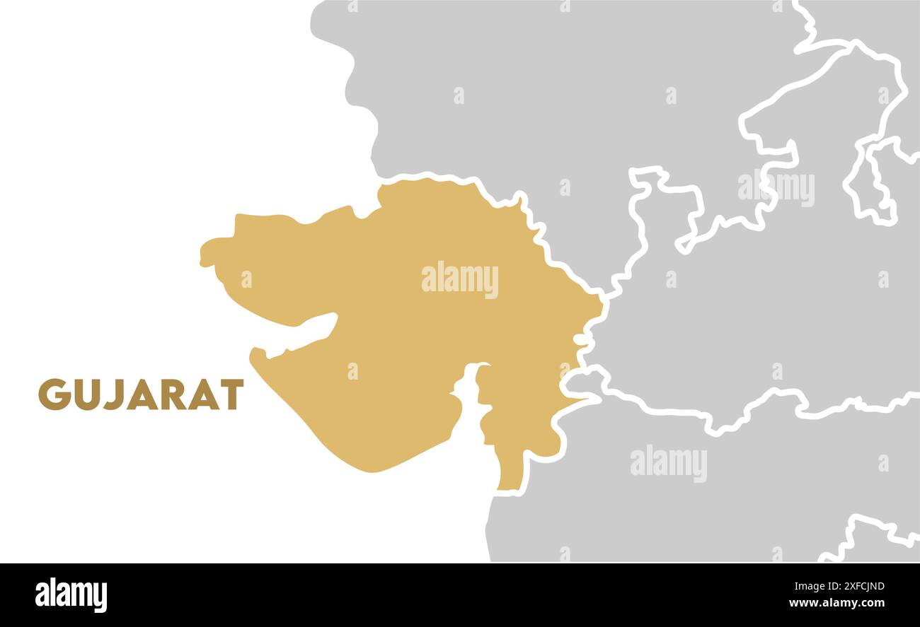 Gujarat Map highlighted1, State of India, Republic of India, government ...