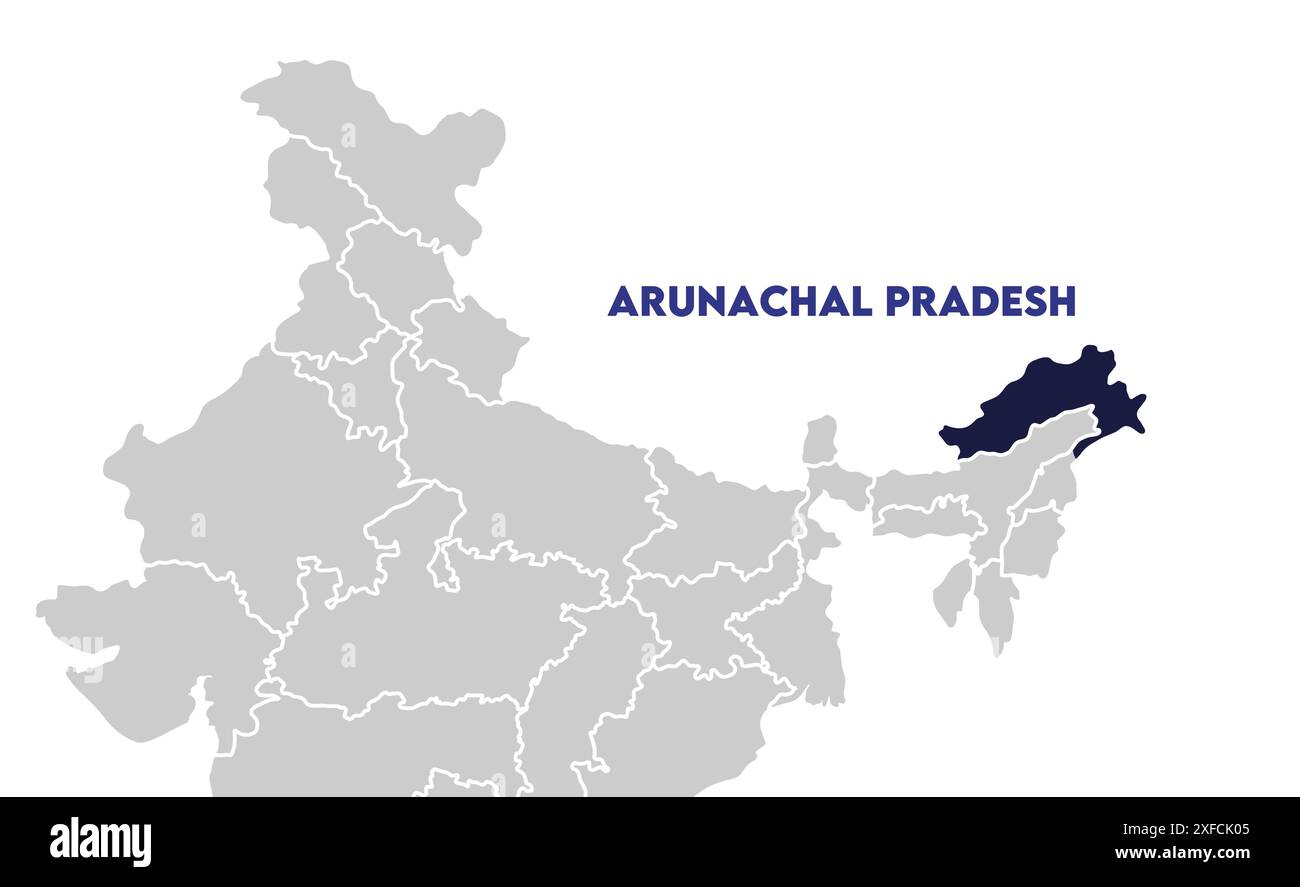 Arunachal Pradesh Map on focus1, State of India, Republic of India, government, Political map ...