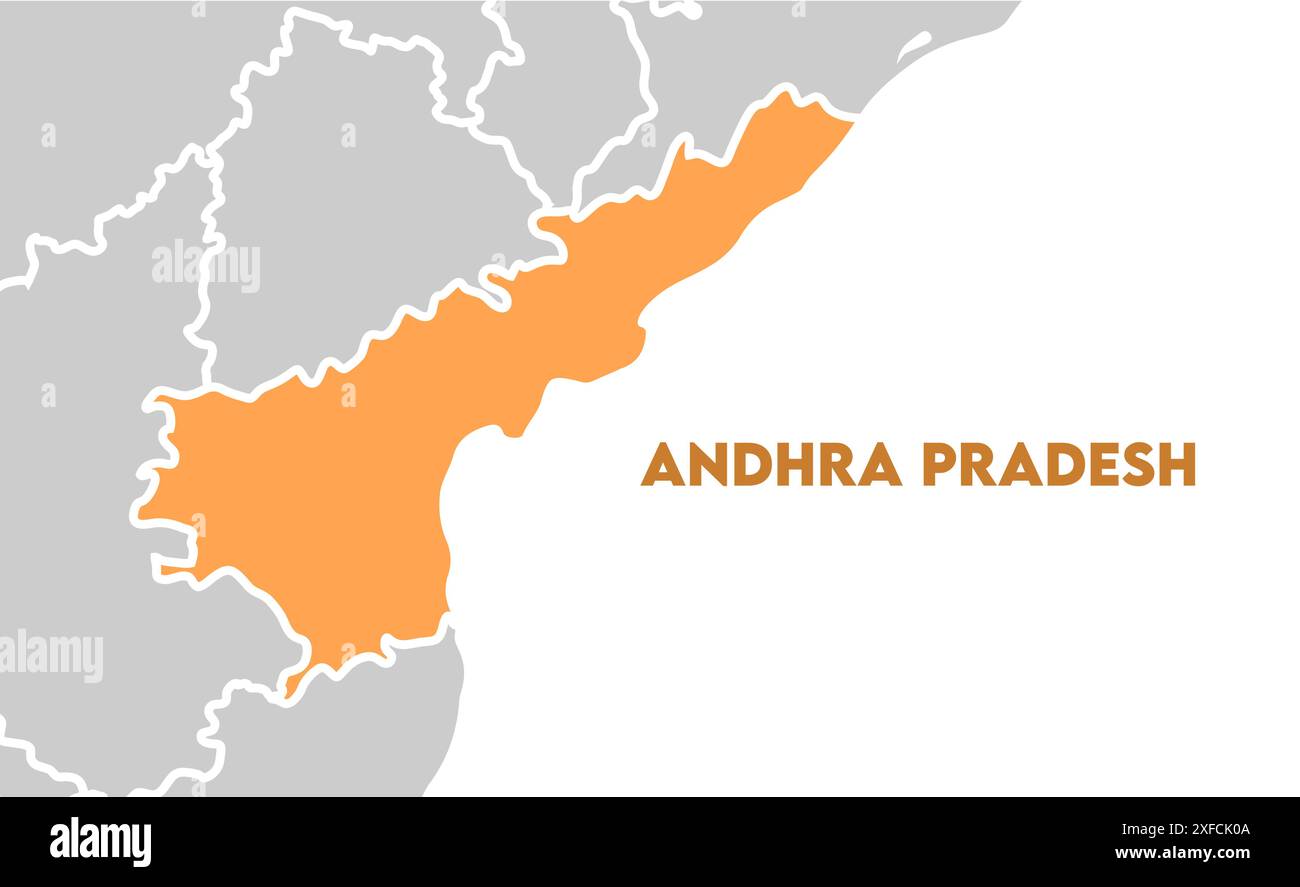 Andhra Pradesh map closeup1, State of India, Republic of India ...