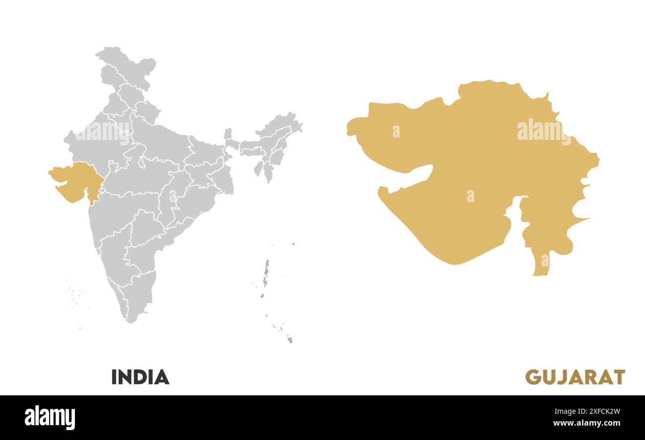 Gujarat Map1, State of India, Republic of India, government, Political ...